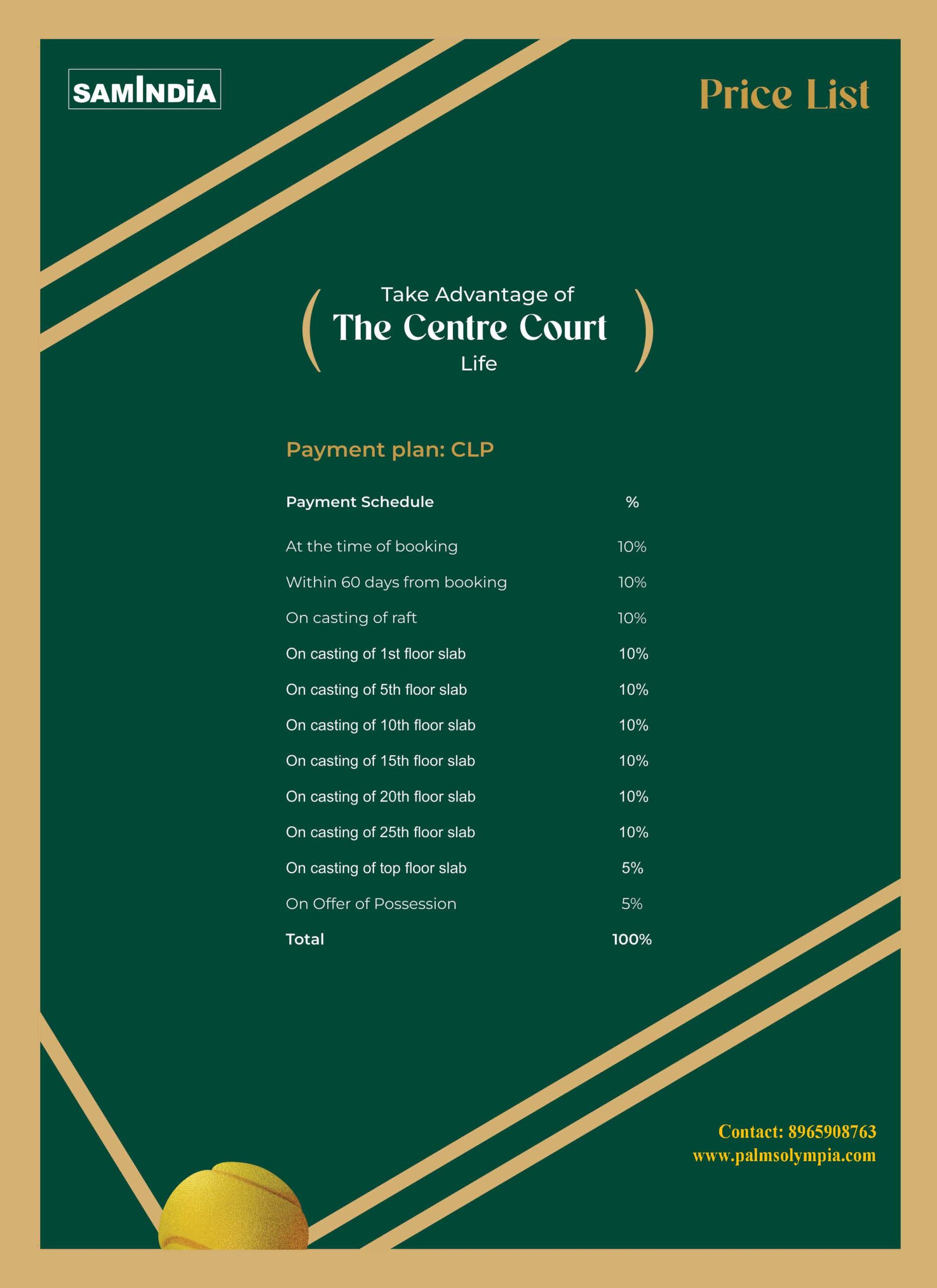 Palm Olympia Phase 2 Price List - Palm Olympia Phase-2